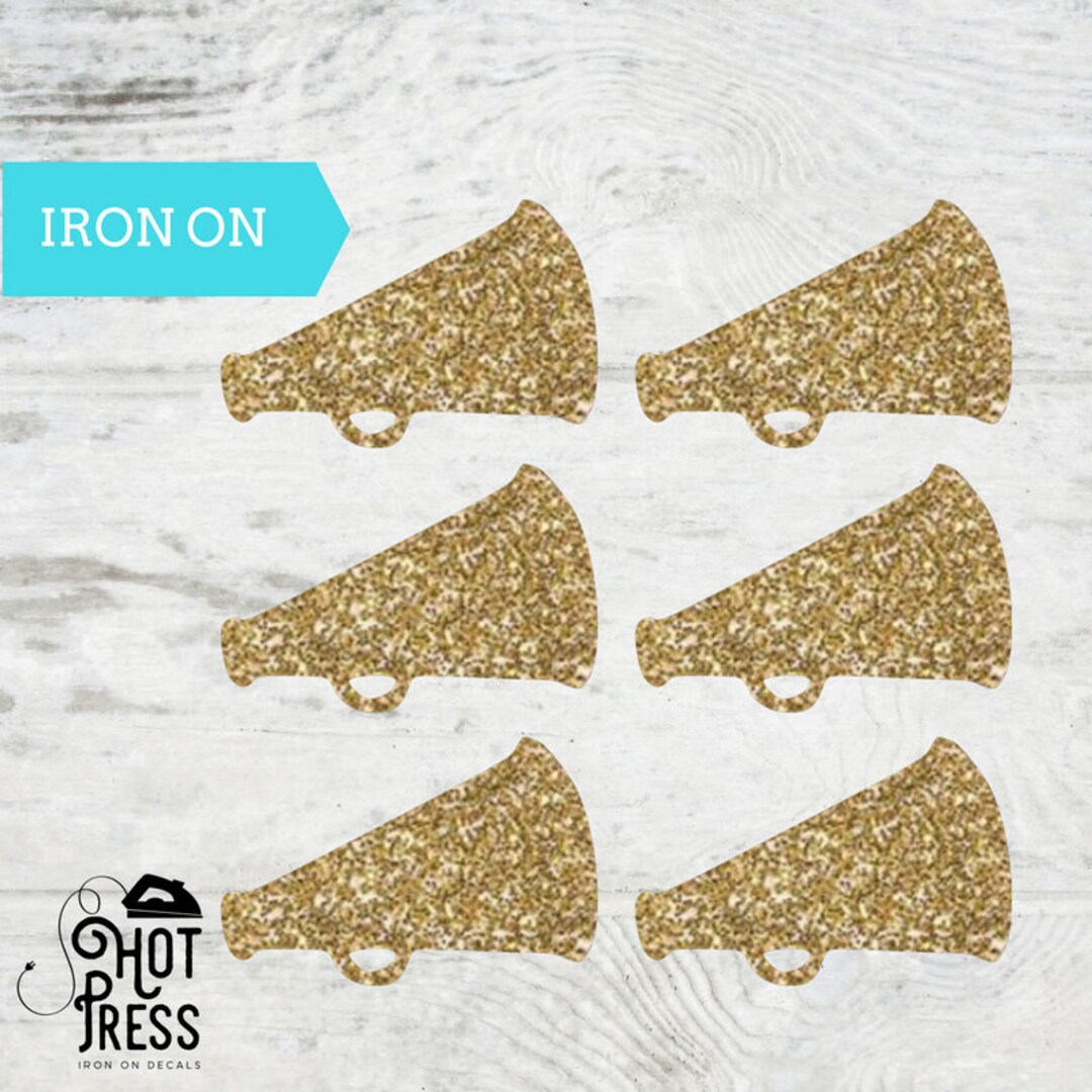 Megaphone Iron on Decals Cheer Cheer Outfit Cheer Squad Team DIY Heat ...
