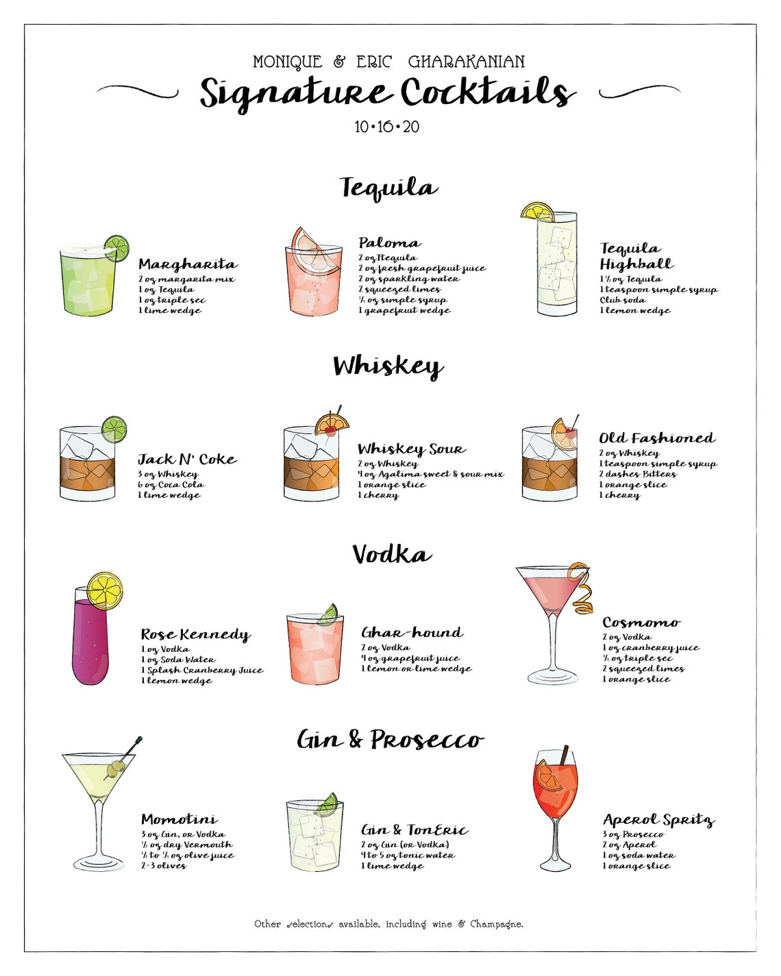 Custom Cocktail Menu *DIGITAL FILE* (great for Weddings, Birthdays, Etc ...