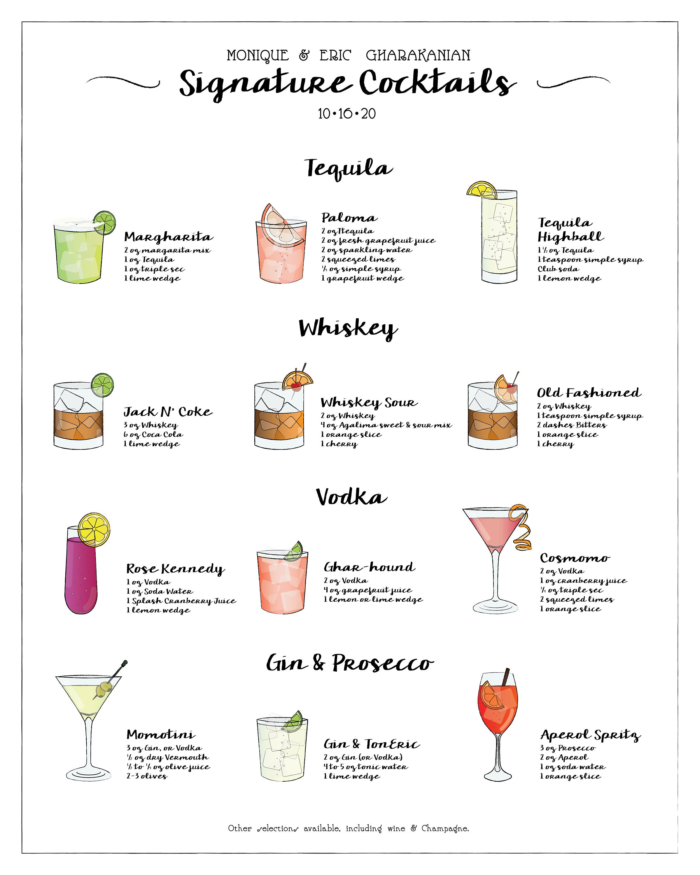 Custom Cocktail Menu *DIGITAL FILE* (great for Weddings, Birthdays, Etc ...