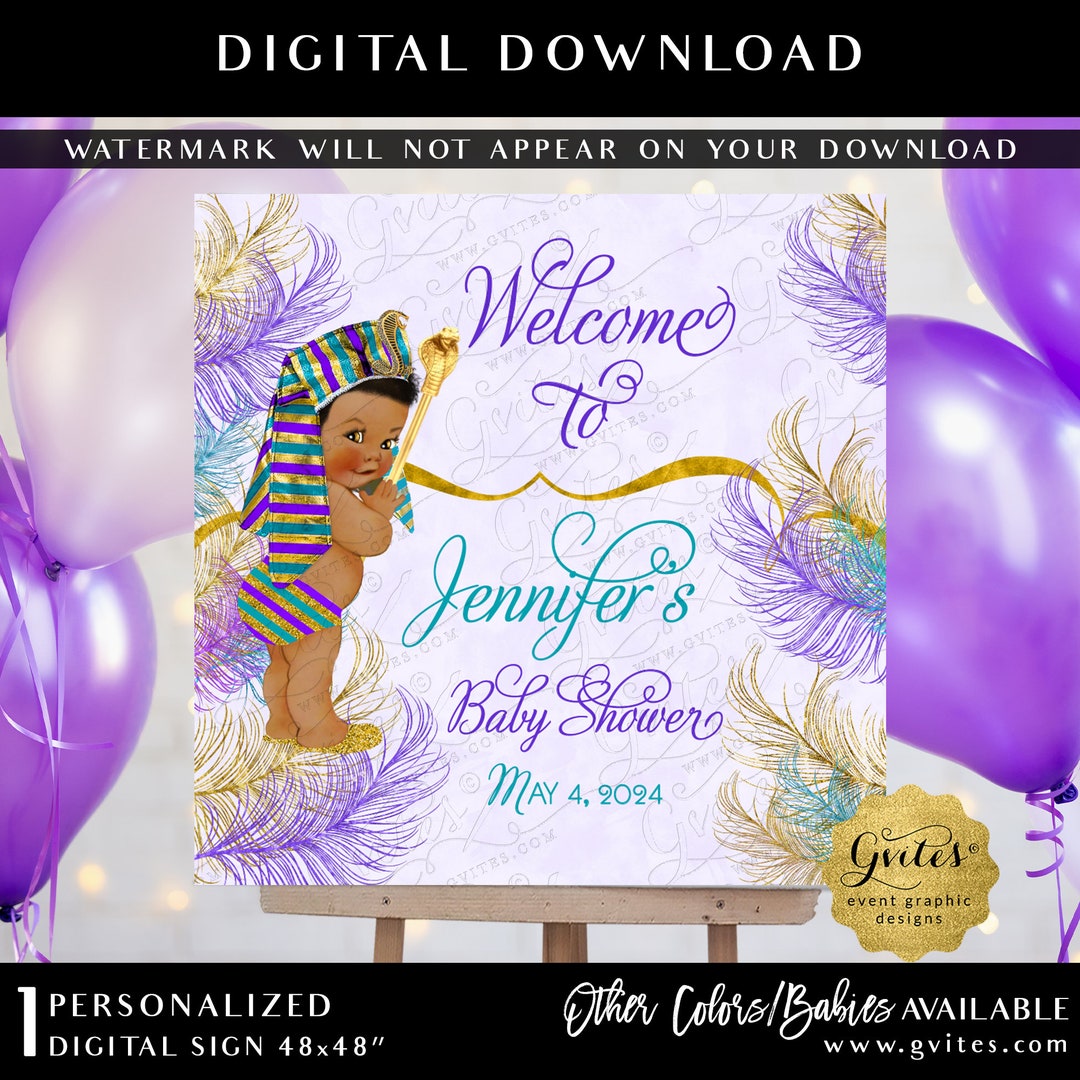 Little Prince Welcome Sign Egyptian Baby Shower Boy Printable Sign ...