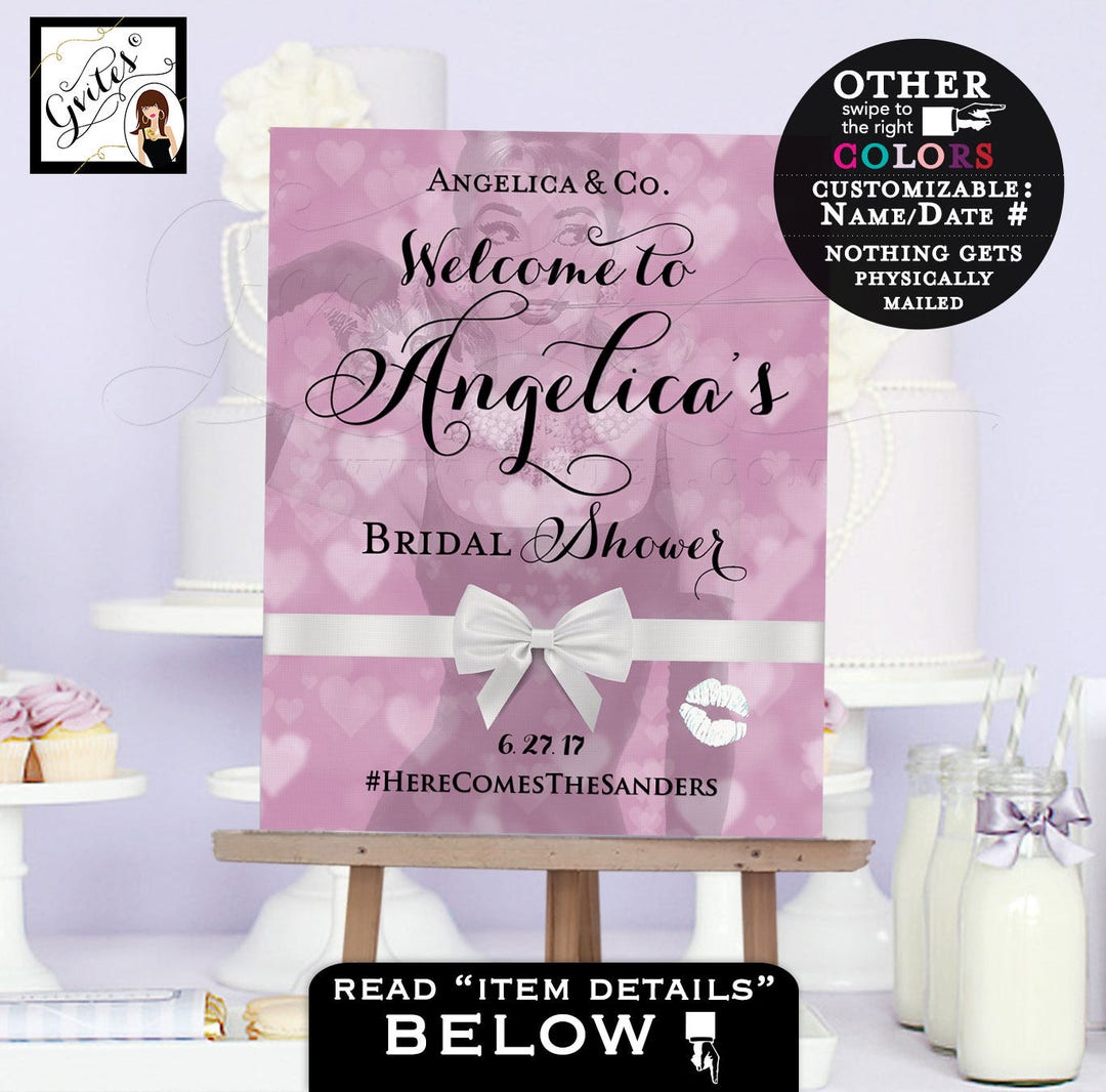 Welcome Bridal Audrey Signs Digital File JPG PDF by Gvites - Etsy