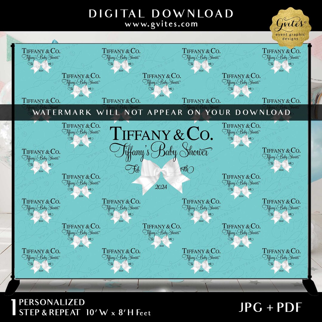 Printable Step & Repeat Backdrop Baby Shower | Blue Photo Background ...