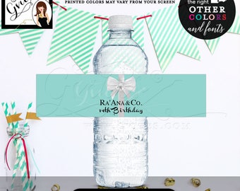 Water Bottle Label Breakfast at Tiffanys - Etsy