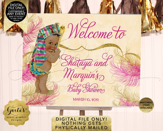 Welcome Sign Egyptian Baby Shower Printable Poster Signs Pharaoh ...
