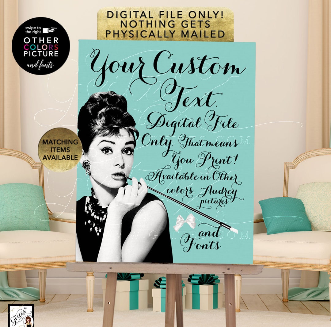 Audrey Hepburn Custom Signs Welcome Birthday Bridal Shower - Etsy