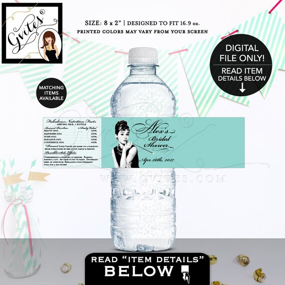 Water Labels Bride and Co water labels, breakfast at blue Audrey ...