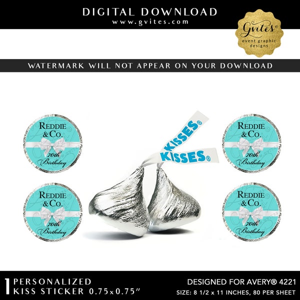 Hershey Kiss 70th Birthday Stickers Etsy