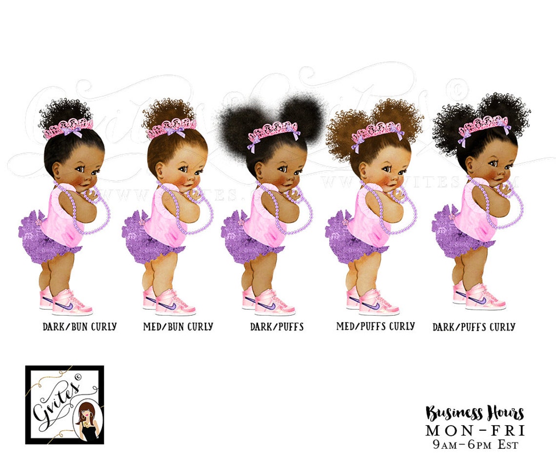 Purple and Pink Gold Baby Shower/ African American Princess - Etsy