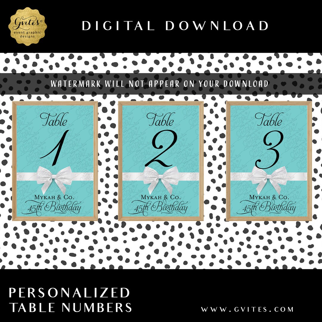 Personalized Birthday Table Numbers 1-10 Size 4x6 or 5x7 - Etsy
