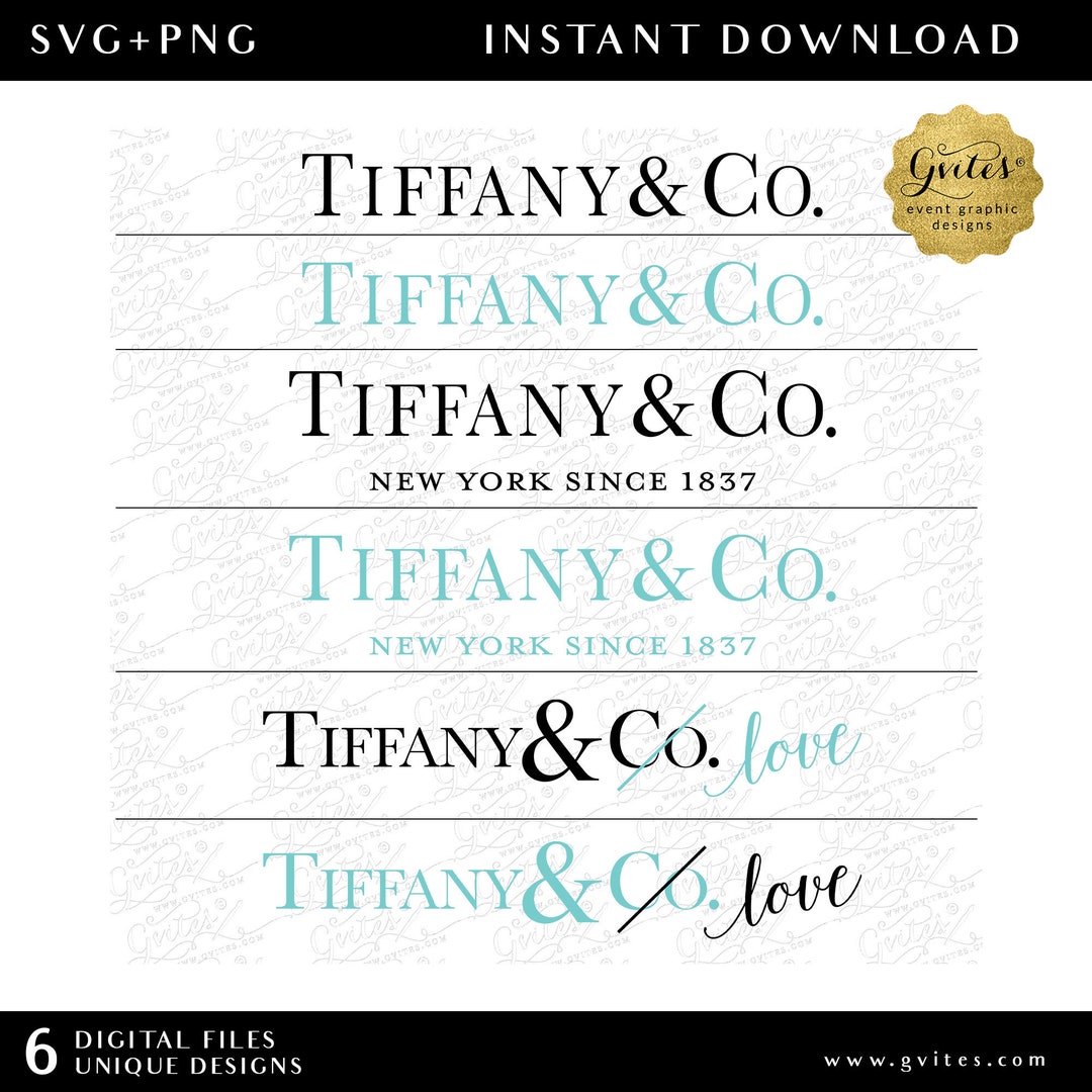 Tiffany & Co SVG cut files PNG Files Silhouette/Cricut. - Etsy España