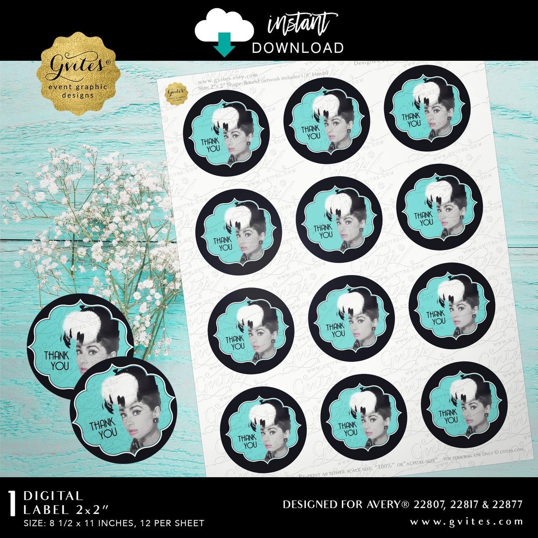Blue Breakfast at Theme Thank You Round Breakfast Blue Bridal Labels ...