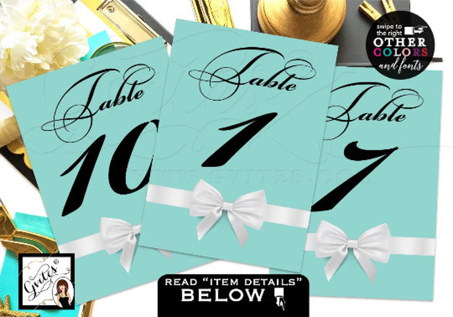 Breakfast at Party Printable Table Numbers/ Customizable | Etsy