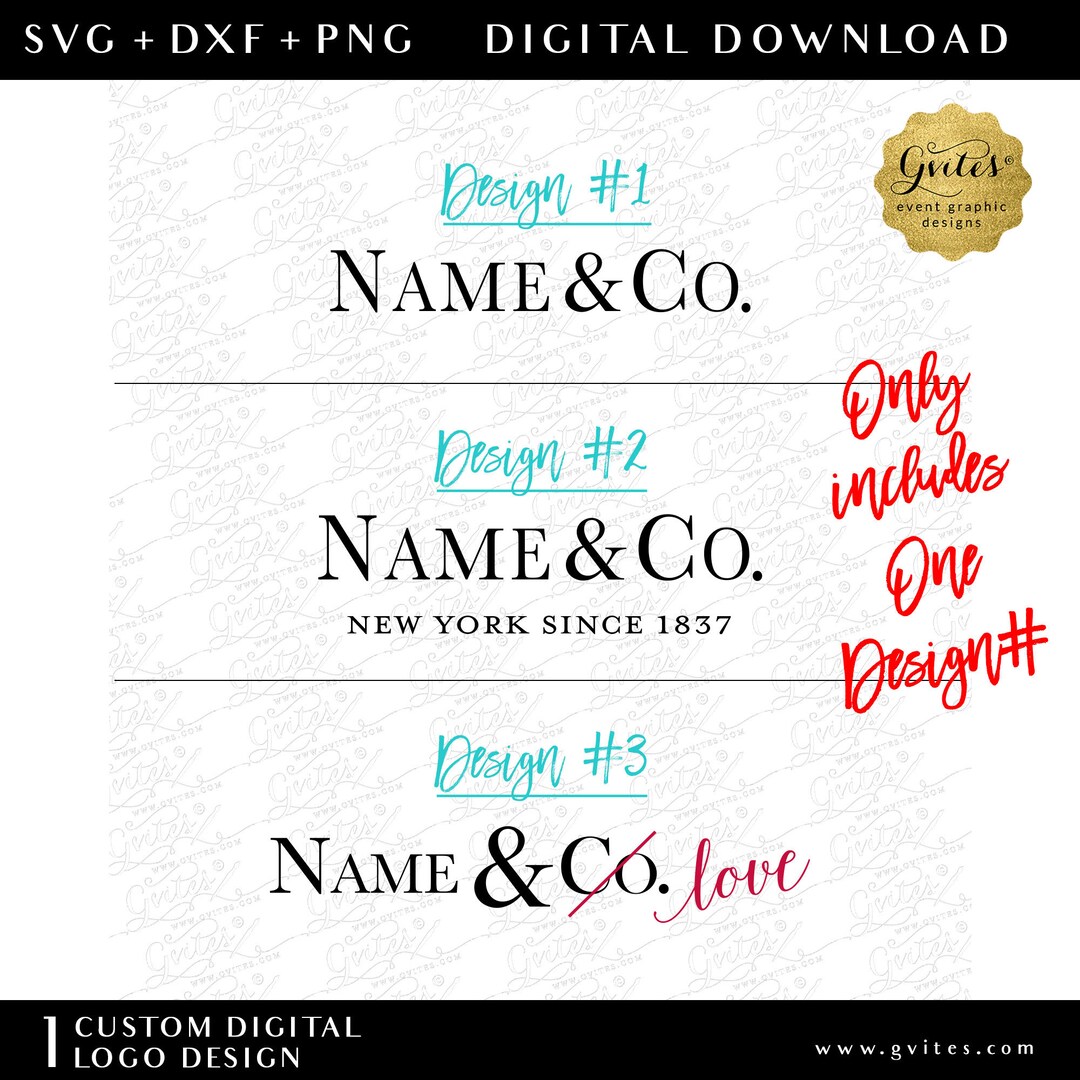 Custom Name & Co Logo Design SVG/DXF Cut Files PNG Files Silhouette ...
