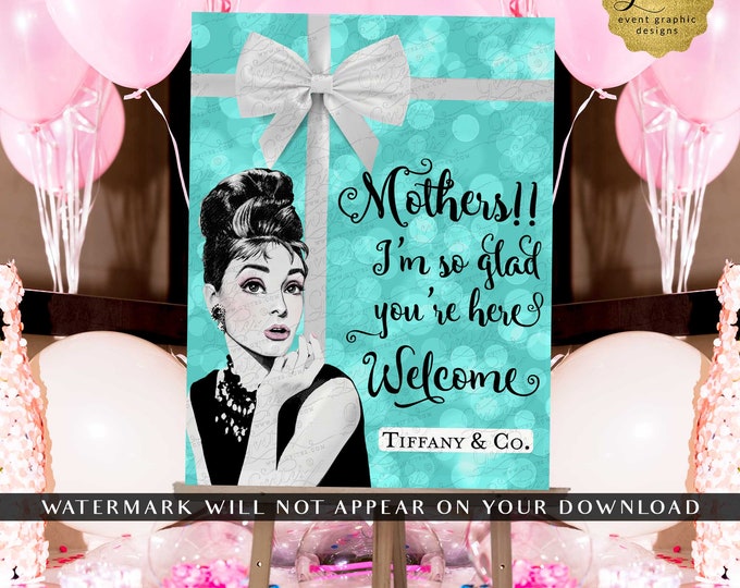 Audrey Hepburn Mother's Day Welcome Sign | Printable Poster Foam Board ...
