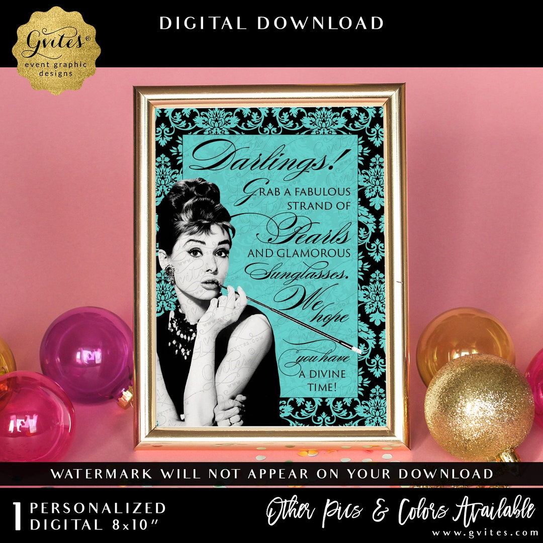 Custom Party Sign Printable Darlings Grab a Strand of Pearls and ...
