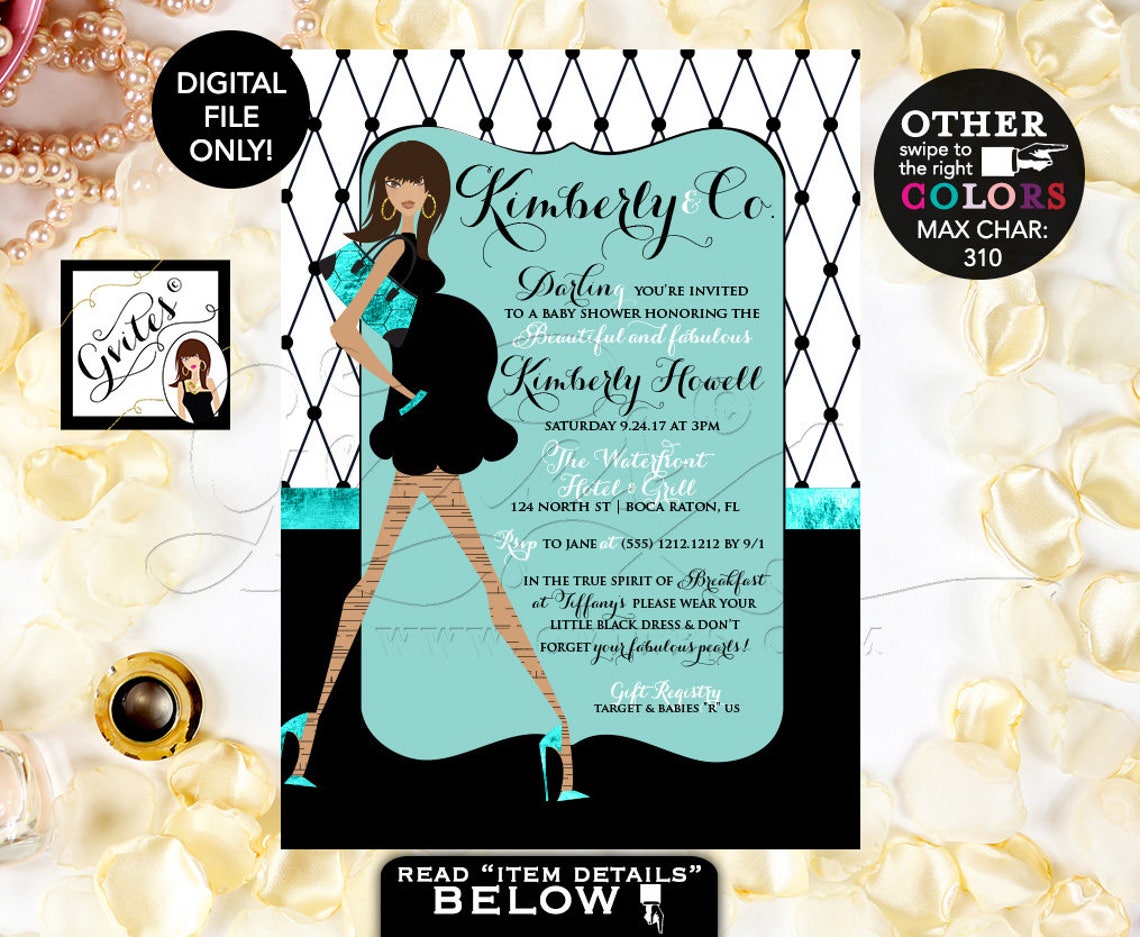 Pink and Black Baby Shower Invitations/ Paris Fashion | Etsy