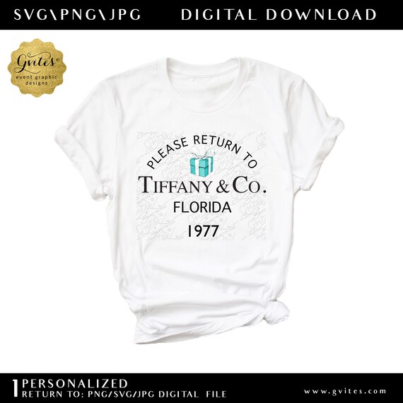 Custom Text Return to Tiffany & Co SVG cut file JPG and PNG Files. by ...