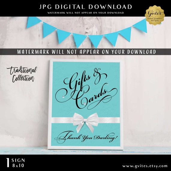 Gifts & Cards Thank You Darling Printable Sign. 8x10 Instant Download ...