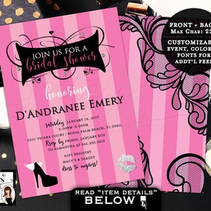 Victoria Secret Bridal Shower Invitation Pink Party | Etsy