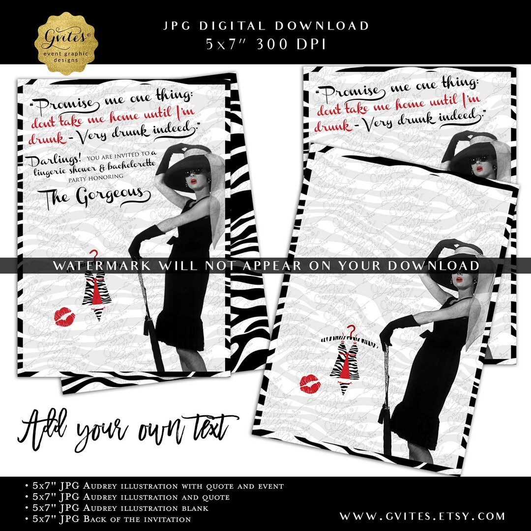 It's a Lingerie Shower & Bachelorette Party Printable Template Audrey ...