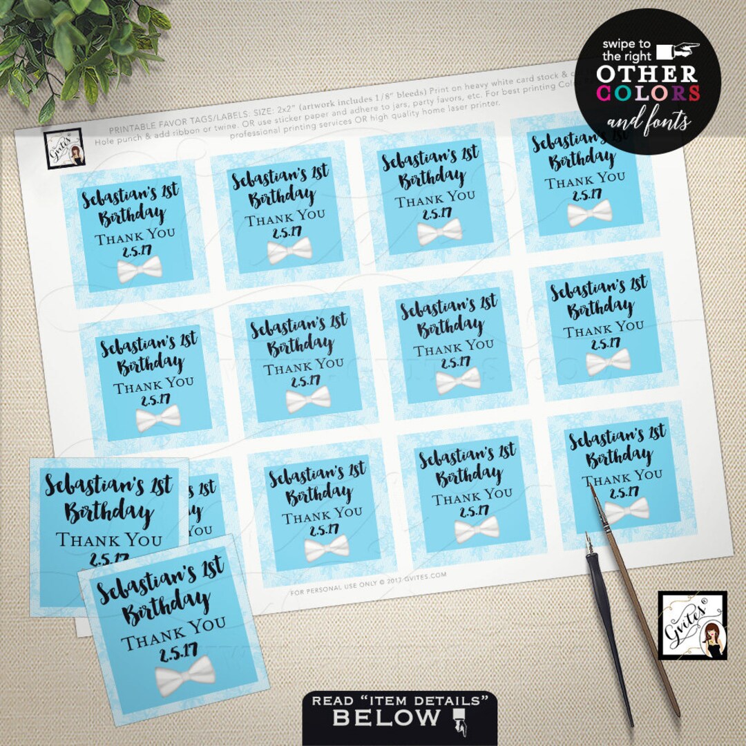 Buy Little Man Labels/sticker Printable 2x2 Baby Blue & Online in India ...