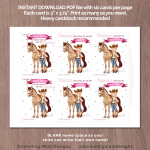 INSTANT DOWNLOAD Horse Valentines Day Cards Kid Valentine Card - Etsy