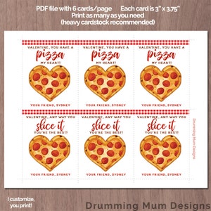 Pizza Valentines Day Cards Kid Valentine Card School Class You Have a ...