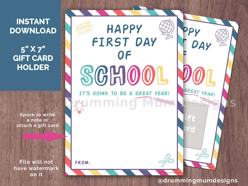 PRINTABLE First Day of School Card for Teacher for Students - Etsy