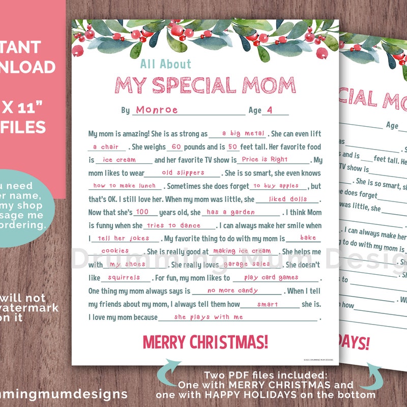 To Mummy Christmas Card - Etsy