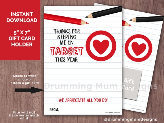 Teacher Appreciation Card Keeping Me on Target Gift Card - Etsy