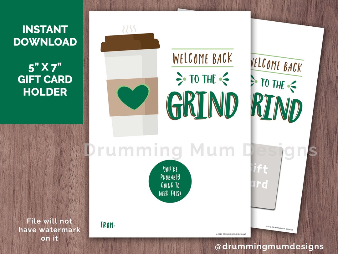 First Day of School Coffee Teacher Gift Card Holder PRINTABLE Staff ...