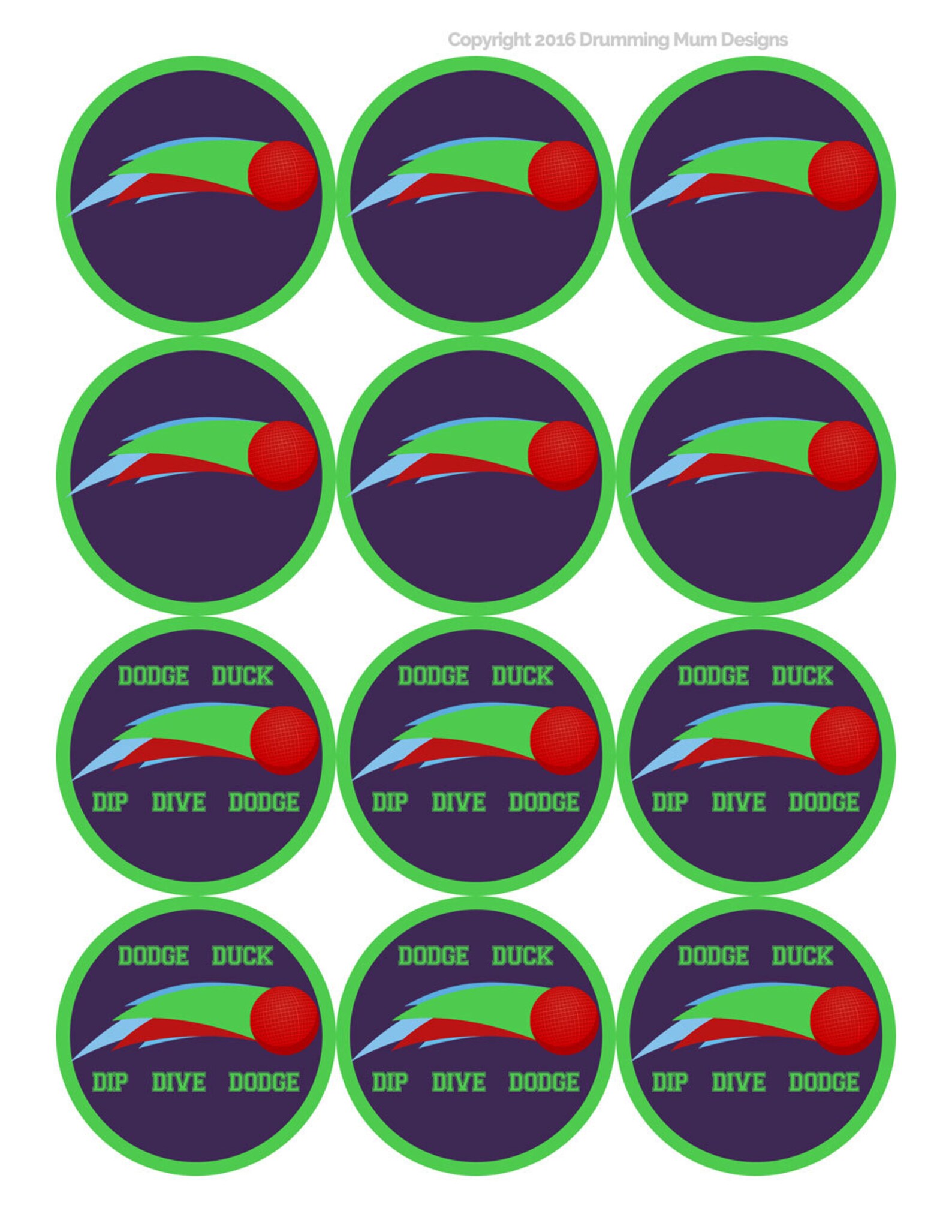 Dodgeball Cupcake Toppers Birthday Party Decoration Round - Etsy