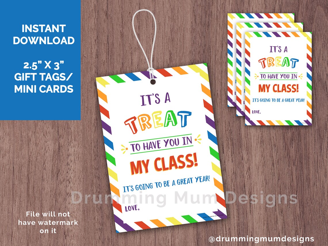 PRINTABLE First Day of School Candy Treat Bag Gift Tags Note - Etsy