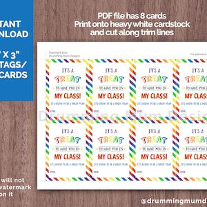 PRINTABLE First Day of School Candy Treat Bag Gift Tags Note for ...