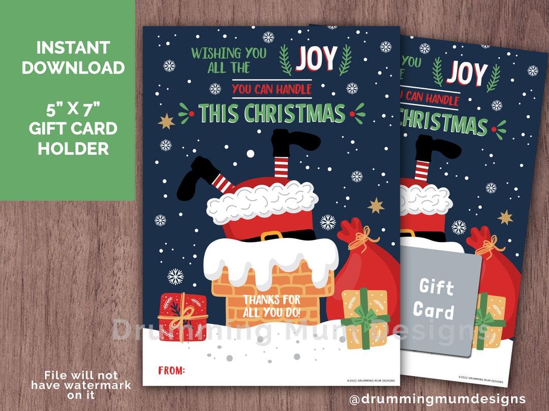 Staff Appreciation Teacher Christmas Card Gift Card Holder Thank You ...