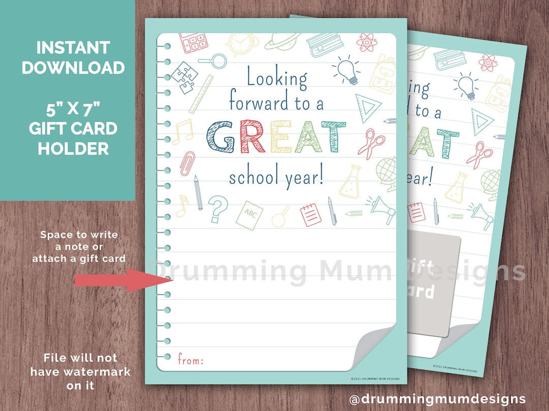 First Day of School Card PRINTABLE for Teacher for Students Back to ...