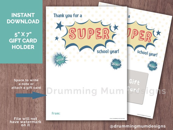 PRINTABLE Teacher Appreciation Staff Appreciation Gift Card | Etsy