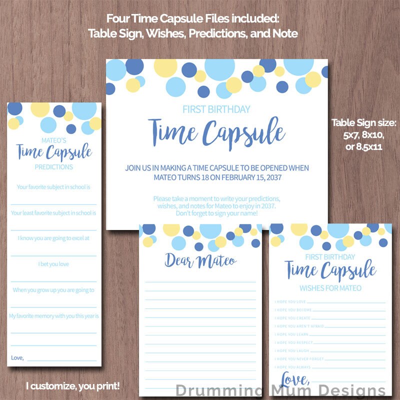 Time Capsule First Birthday Boy - Etsy