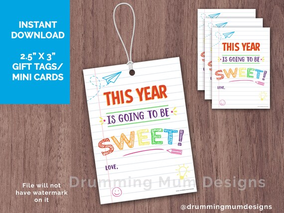 First Day of School Candy Treat Bag Gift Tags PRINTABLE Note - Etsy