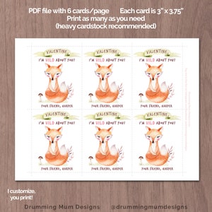 Cute Fox Woodland Animals Valentines Day Cards Forest Creatures ...