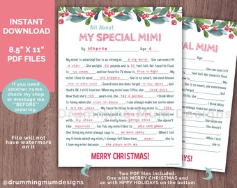 My Mimi Questionnaire - Etsy