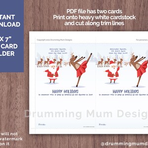 Dance Teacher Holiday Card Gift Card Holder PRINTABLE Happy Holidays ...