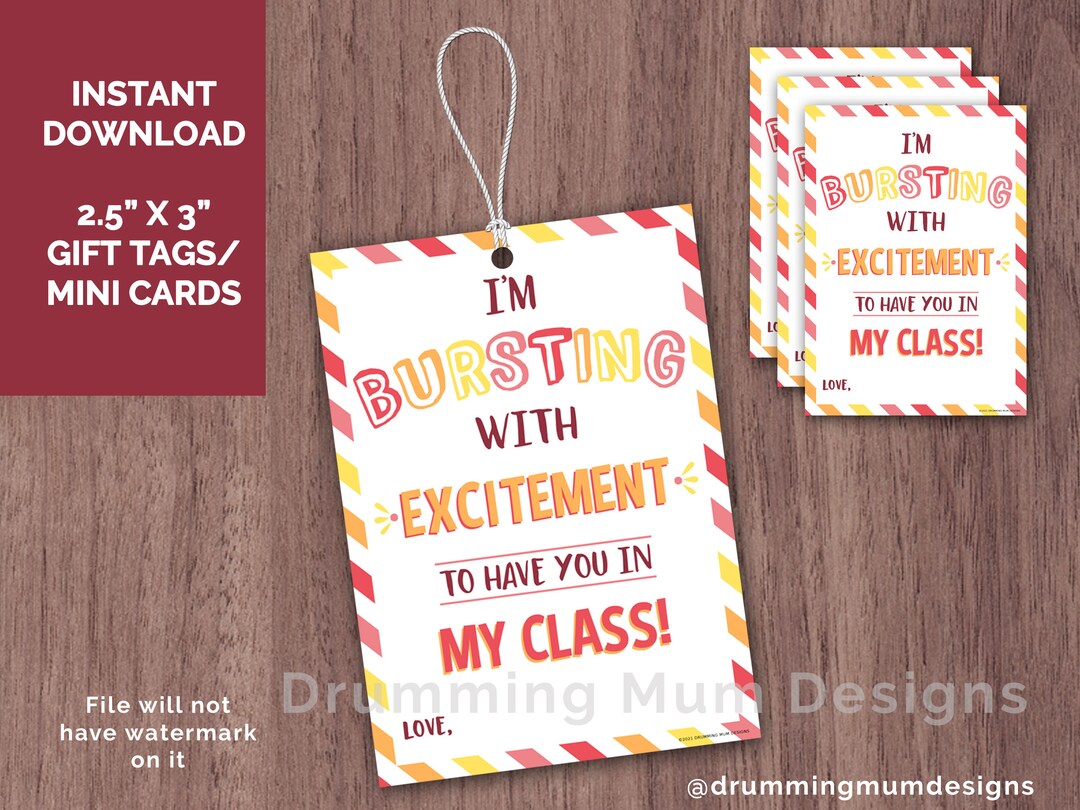 First Day of School PRINTABLE Candy Treat Bag Gift Tags Note for ...