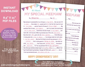 PRINTABLE All About My Mom Fill in the Blank Gift for Mother's Day Mama ...