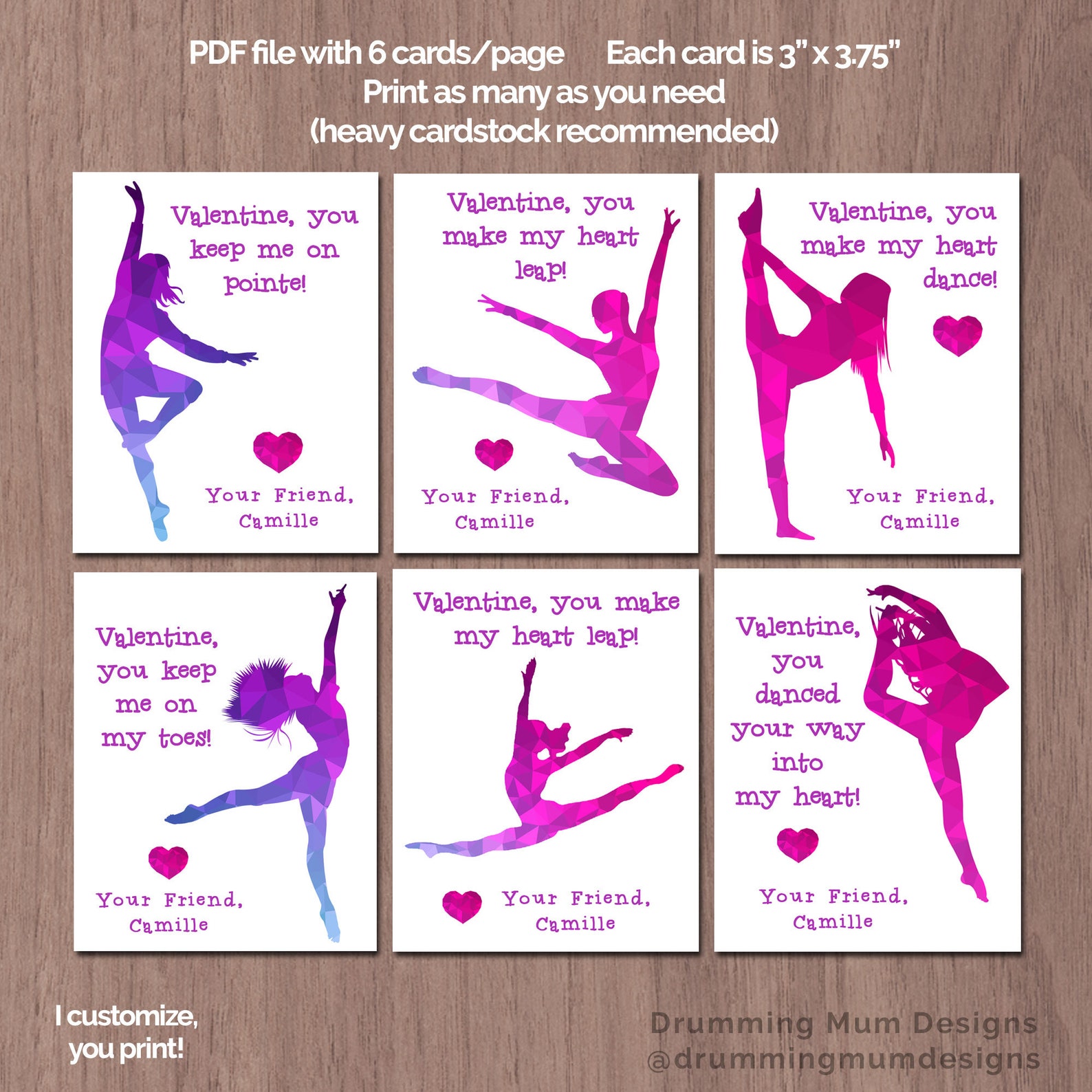 Dance Valentines Day Cards Kid Printable Valentine Card School Older ...