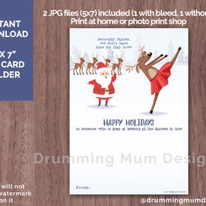 Dance Teacher Holiday Card Gift Card Holder PRINTABLE Happy Holidays ...