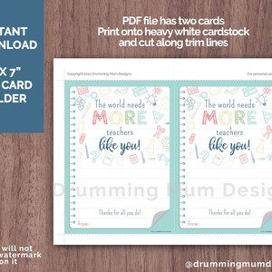 Teacher Appreciation Gift Card Holder PRINTABLE Last Day of School ...