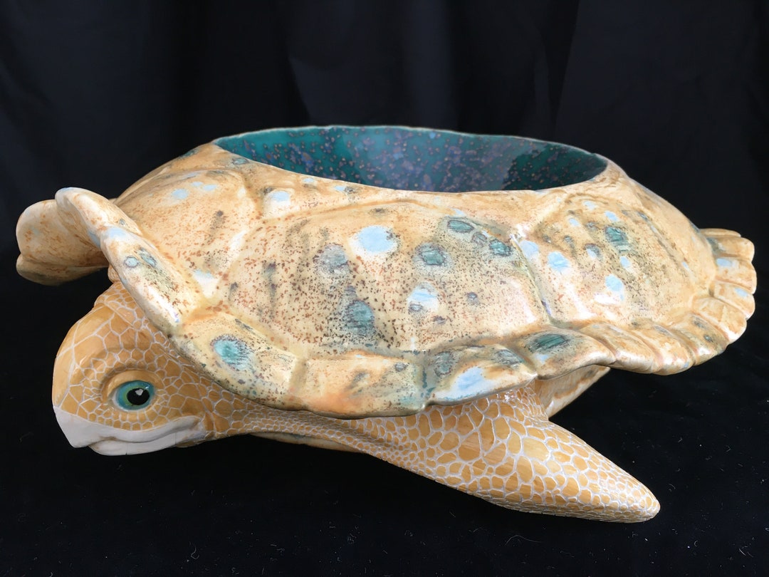 Turtle bowl, Centerpieces, Sea Turtle, ceramic Turtle, Turtle ...
