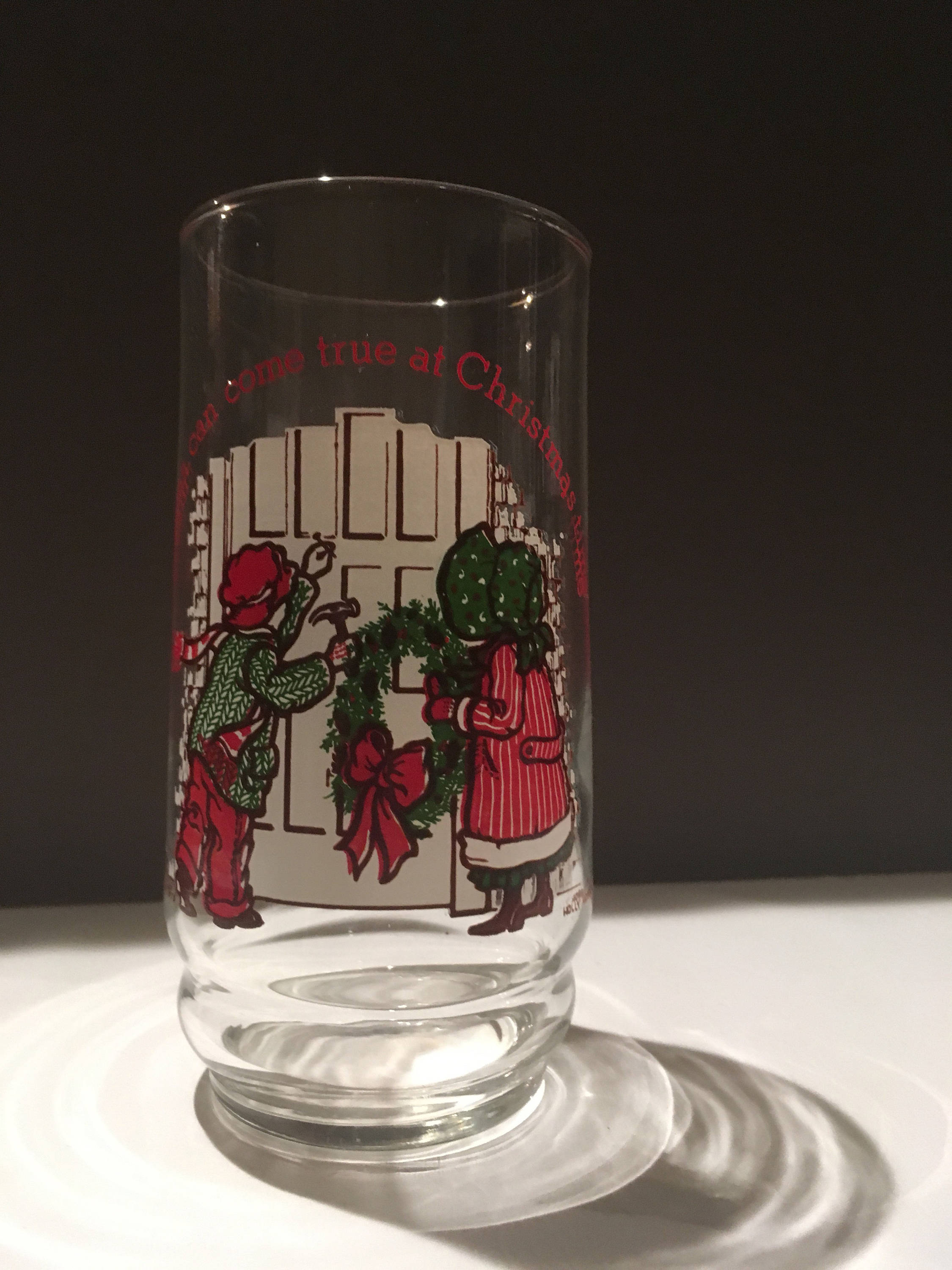 Vintage Christmas Glasses Holly Hobby Collectable Christmas Dinner Ware