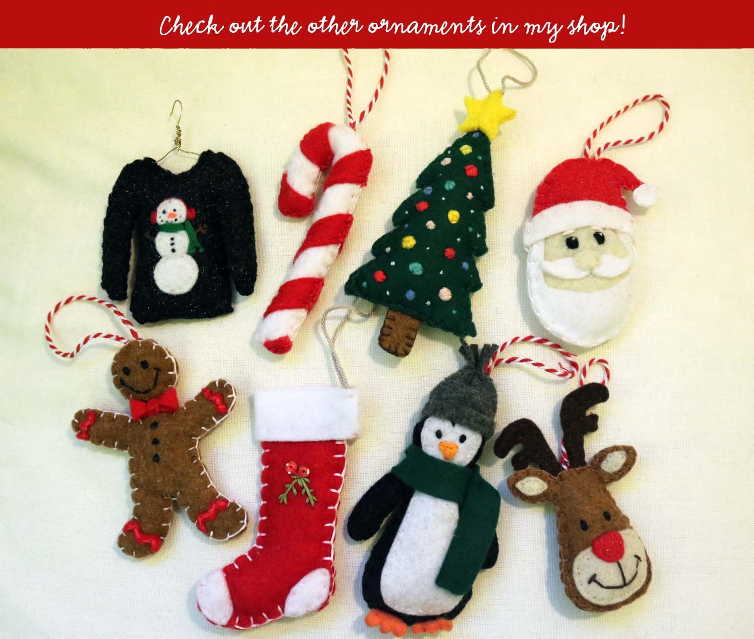 Felt Reindeer Christmas Ornament / Handmade Reindeer Ornament - Etsy